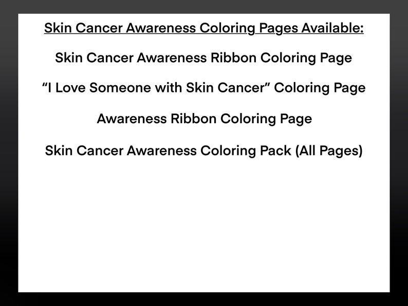 Skin Cancer Awareness Ribbon Coloring Page for Kids and Adults Instant ...