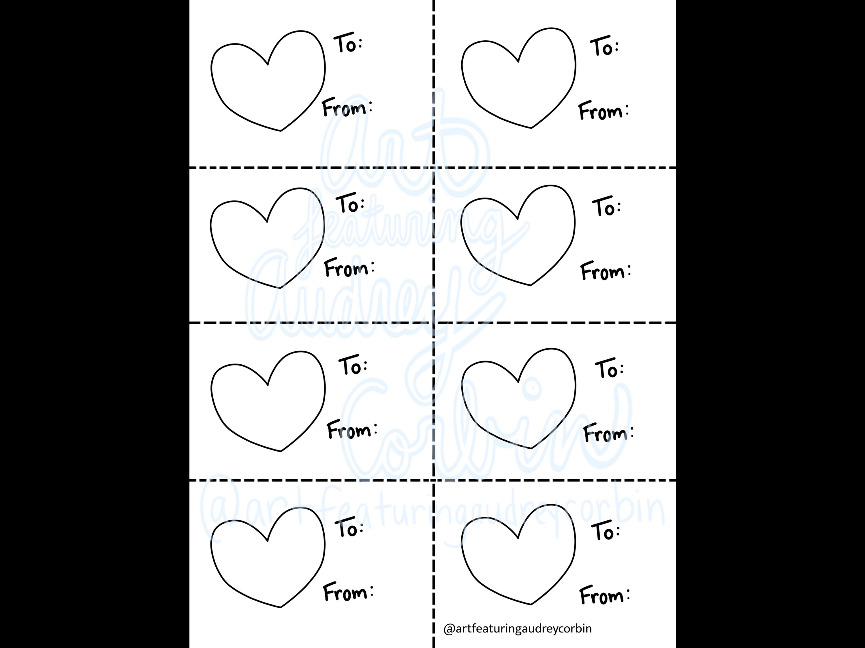 DIY Valentines Hearts Coloring Page for Kids and Adults Instant ...