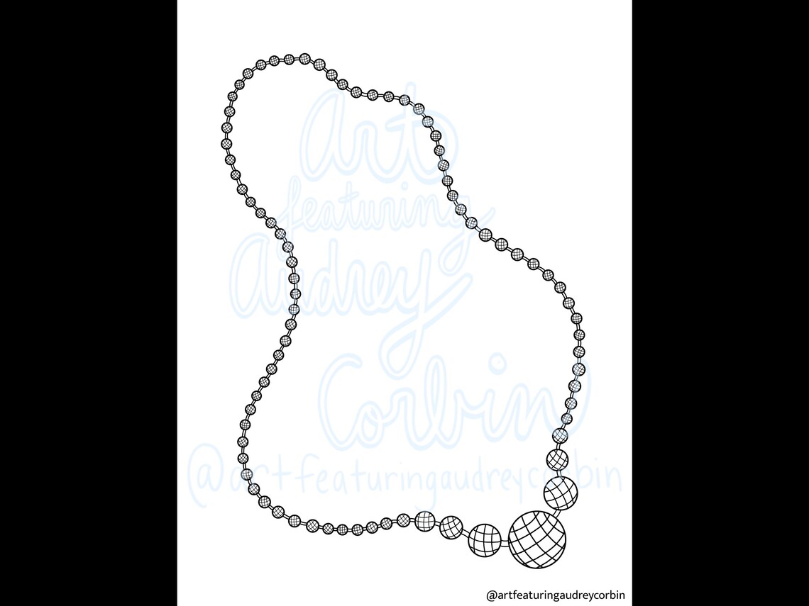 Mardi Gras Beads Coloring Page for Kids and Adults Instant Download ...