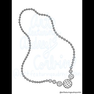 Mardi Gras Beads Coloring Page for Kids and Adults Instant Download ...