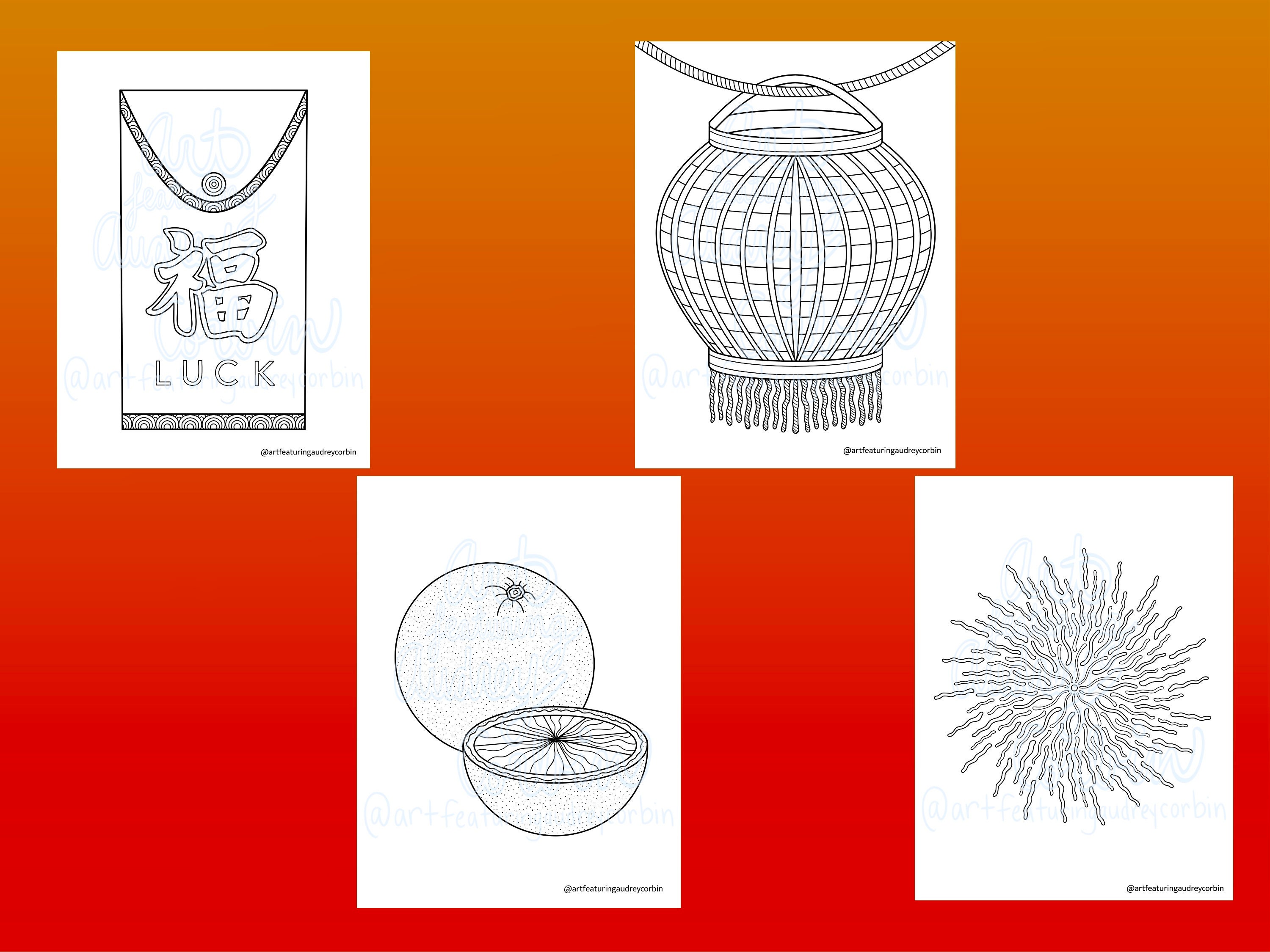 Lunar New Year 2024 Coloring Book for Kids and Adults Instant Download ...