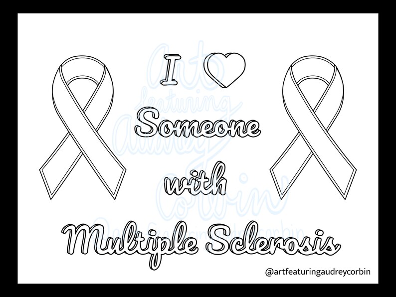 I Love Someone With Multiple Sclerosis Coloring Page for Kids and ...