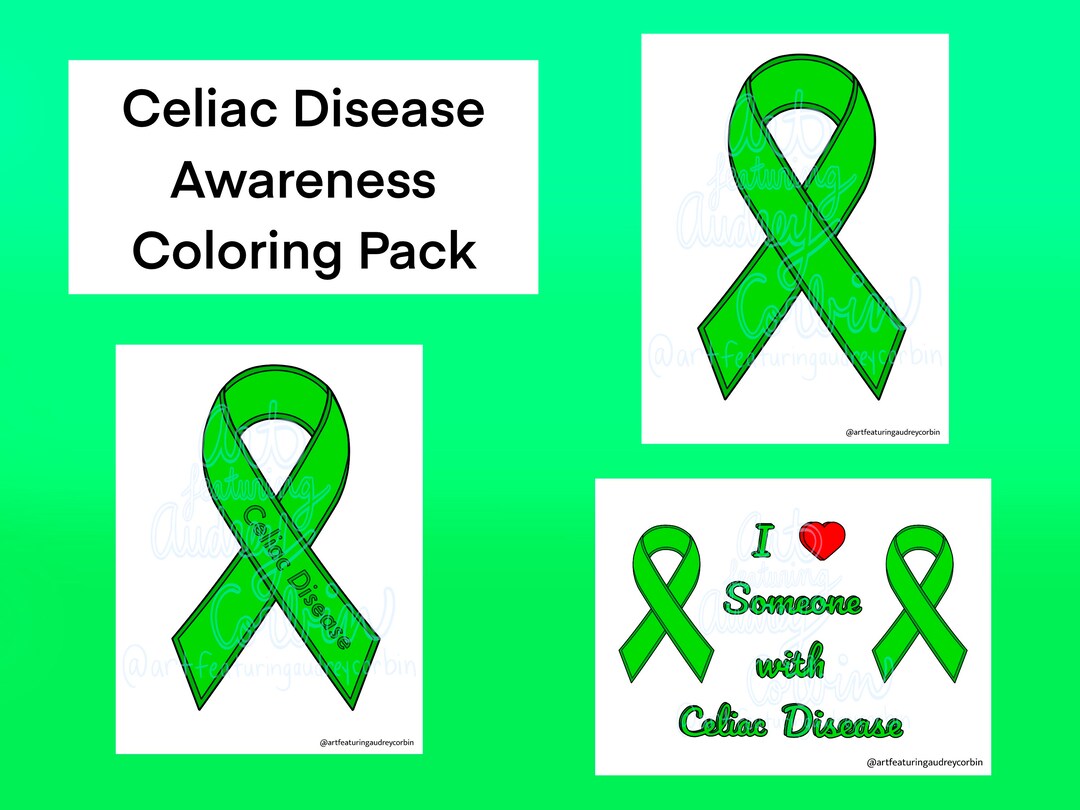 Celiac Disease Awareness Coloring Pages Ribbon Designs for Kids and ...