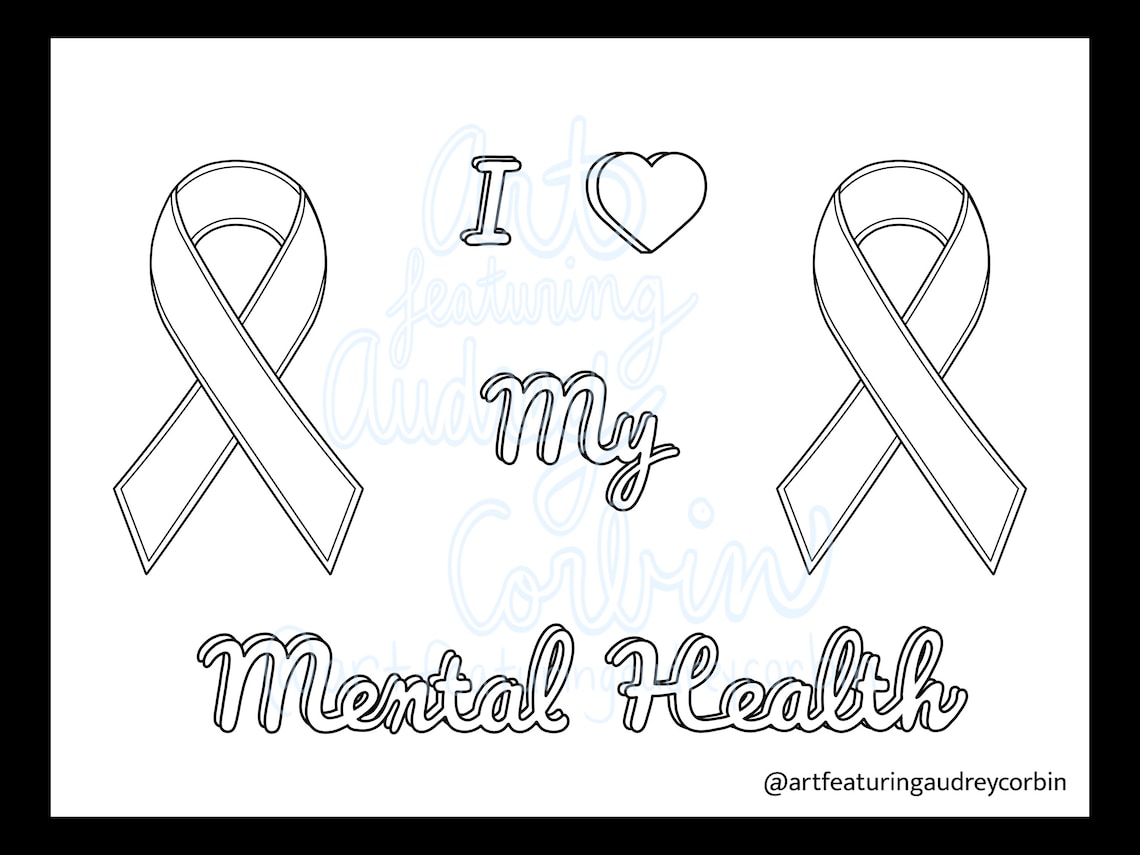 Mental Health Awareness Coloring Pages for Kids and Adults Instant ...