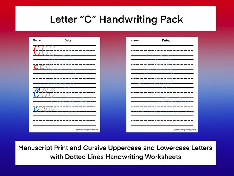 Letter C Print and Cursive Handwriting Worksheet for Kids and Adults ...