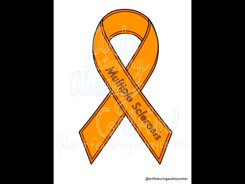 Multiple Sclerosis Awareness Ribbon Coloring Page for Kids and Adults ...