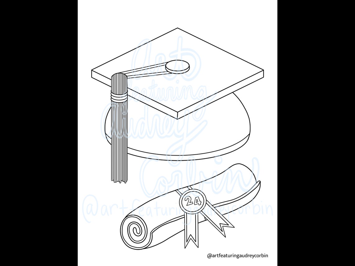 Kindergarten Graduation Coloring Pages for Kids and Adults Instant ...