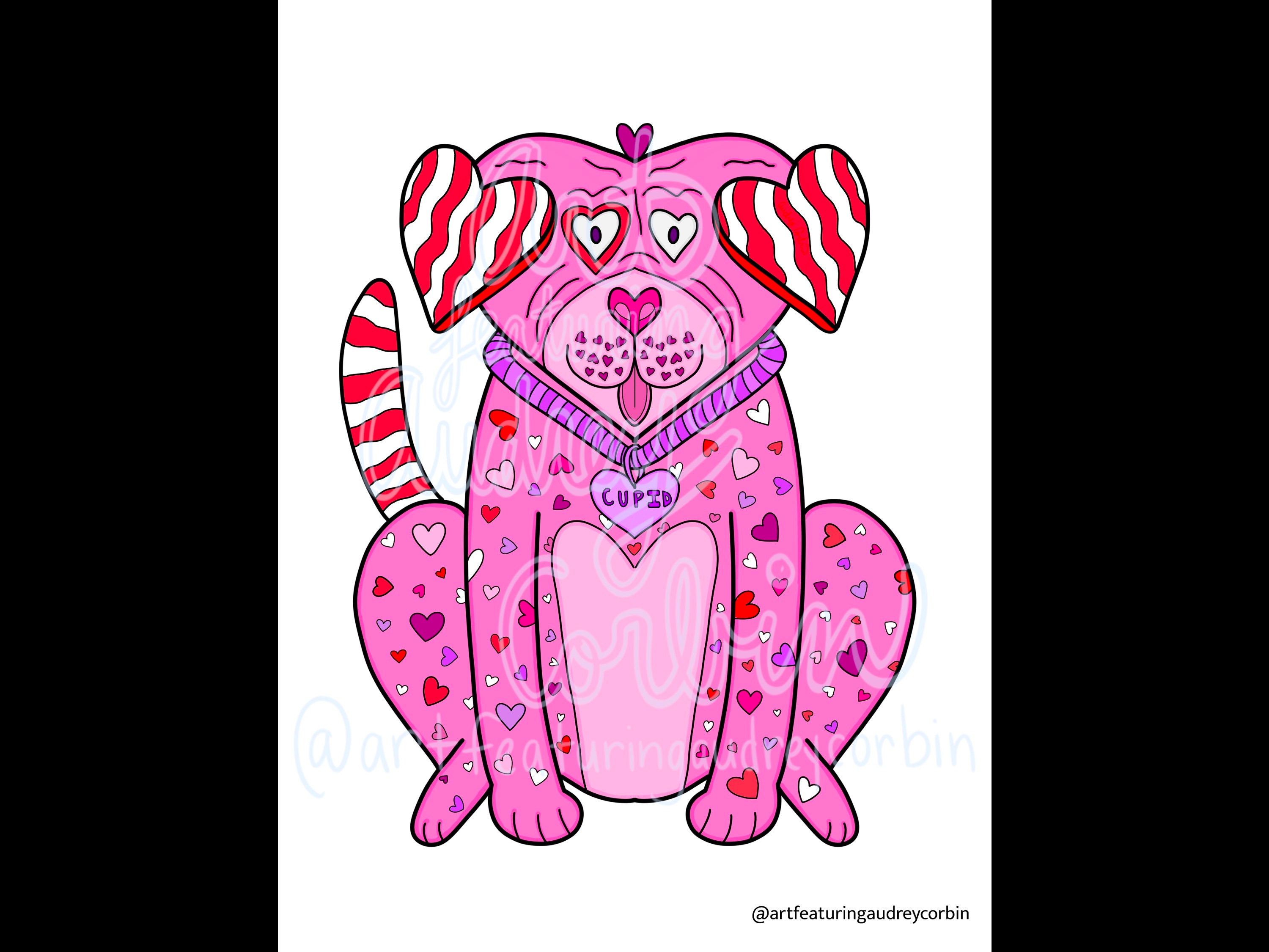 Valentine Heart Dog Coloring Page for Kids and Adults Instant Download ...
