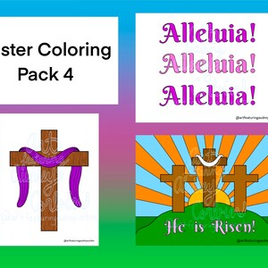 Pack 4 Easter Coloring Pages for Kids and Adults Instant Download ...