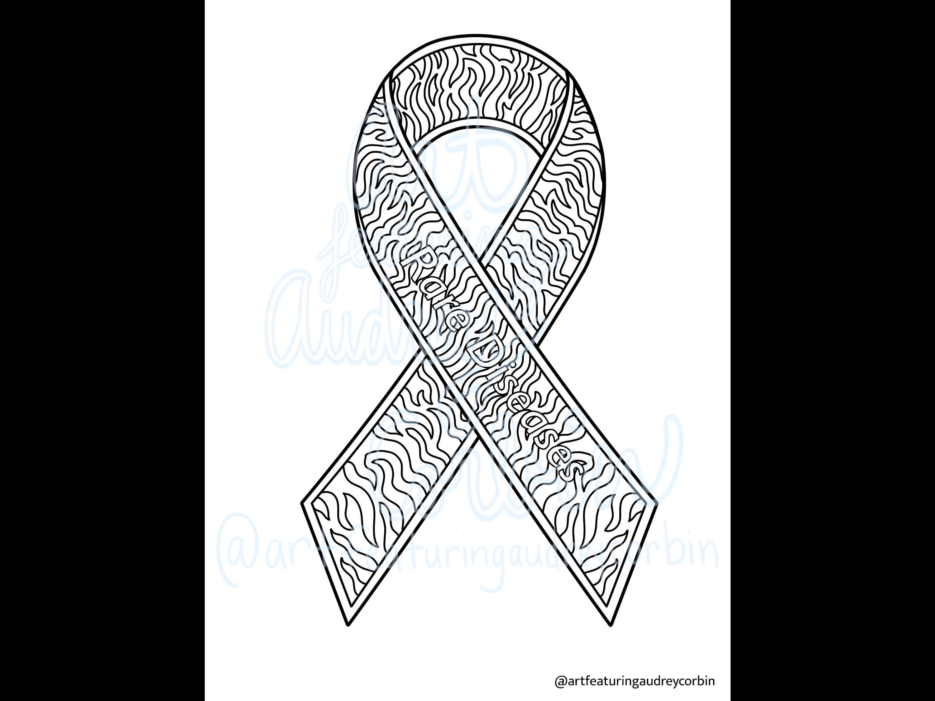 Rare Disease Awareness Coloring Pages Ribbon Designs for Kids and ...