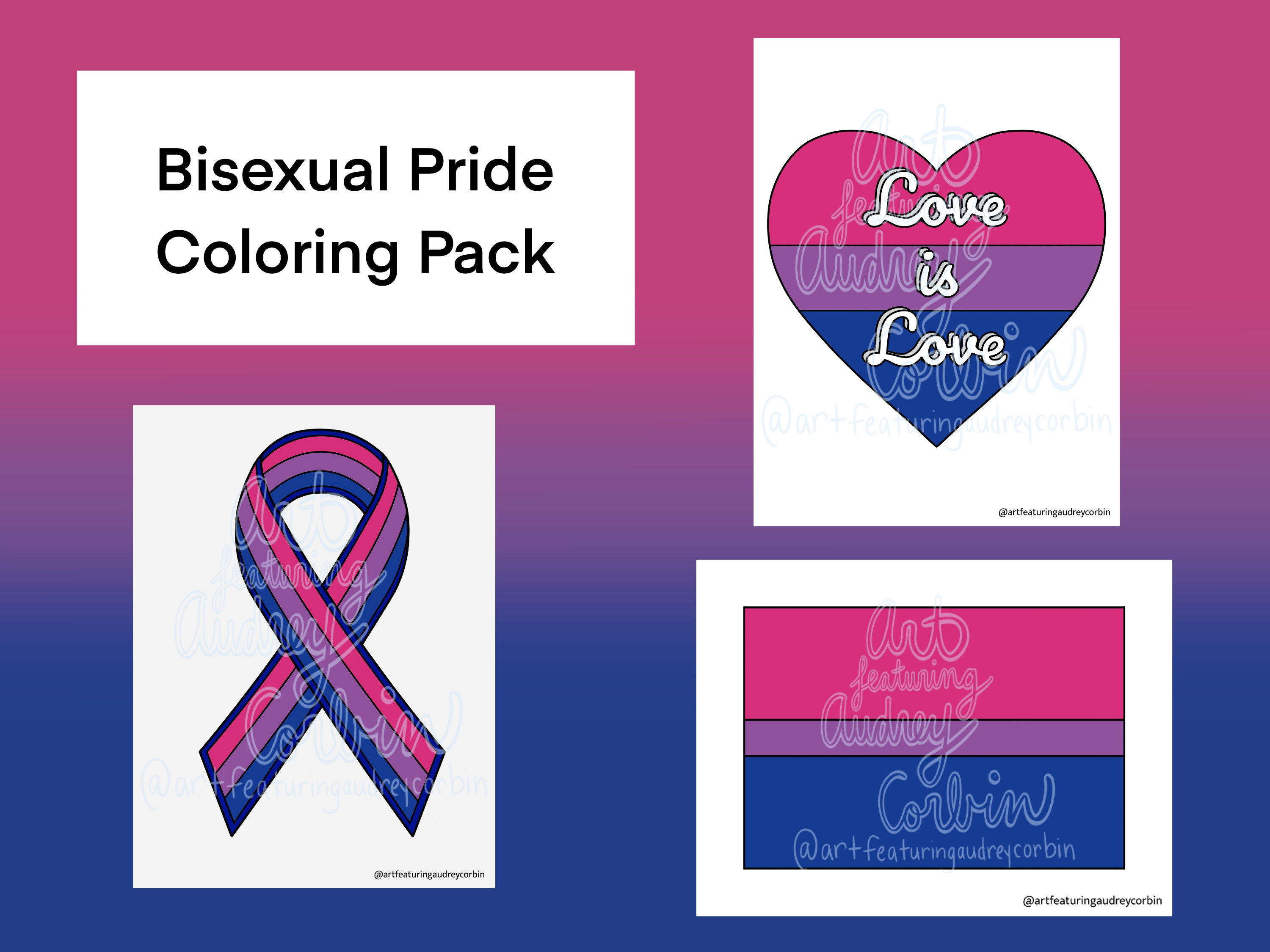 Bisexual Pride Coloring Page for Kids and Adults Instant Download ...