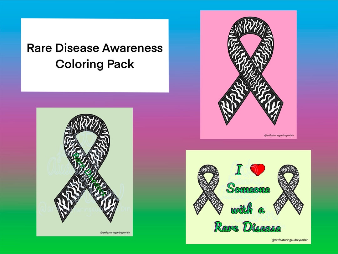 Rare Disease Awareness Coloring Pages Ribbon Designs for Kids and ...