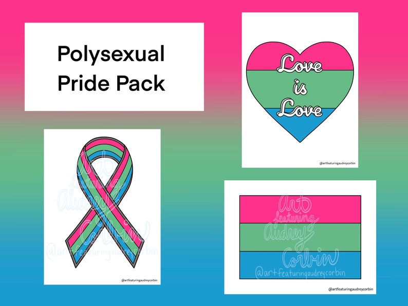 Polysexual Pride Coloring Page for Kids and Adults Instant Download ...
