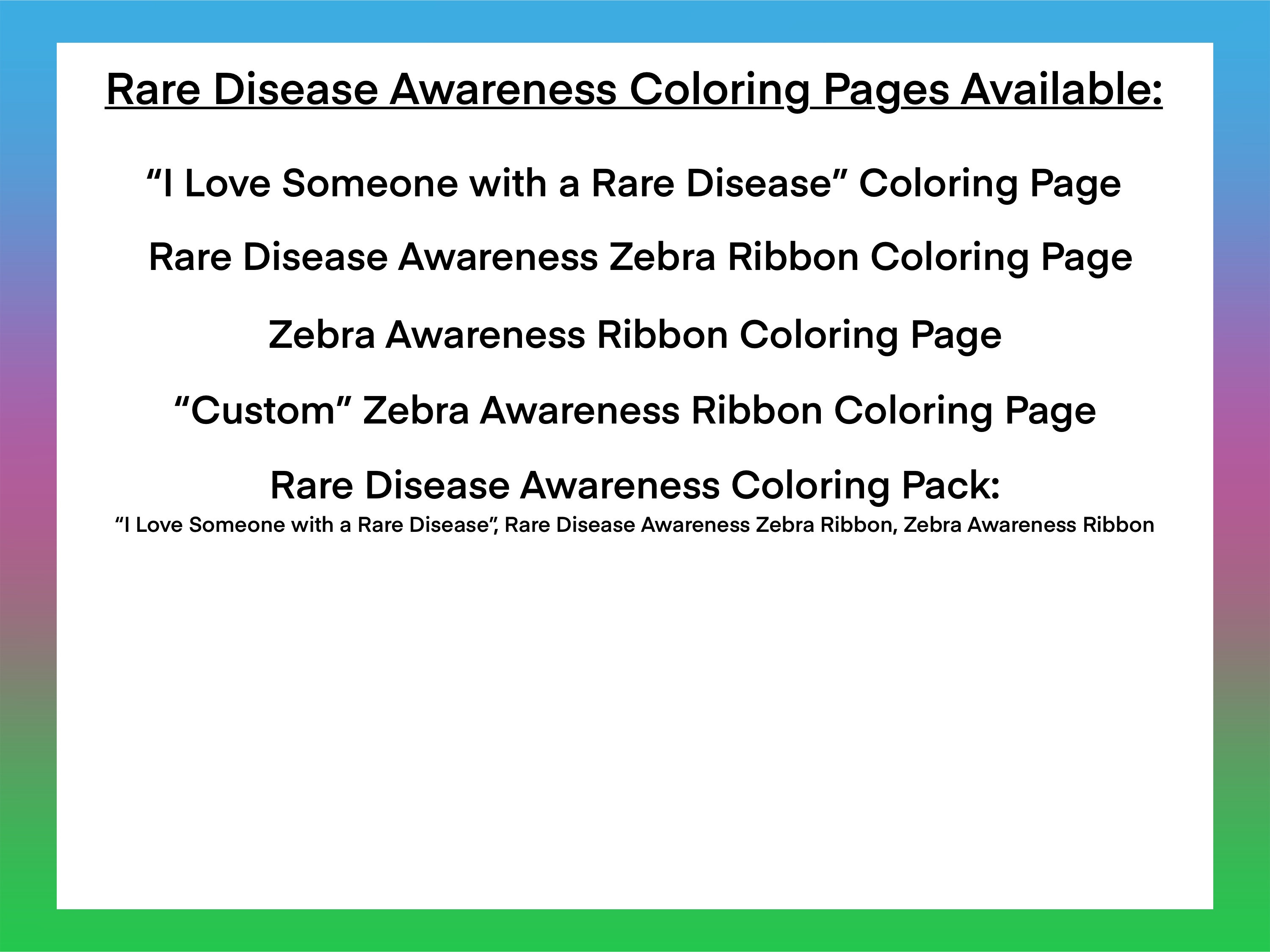 Rare Disease Awareness Coloring Pages Ribbon Designs for Kids and ...