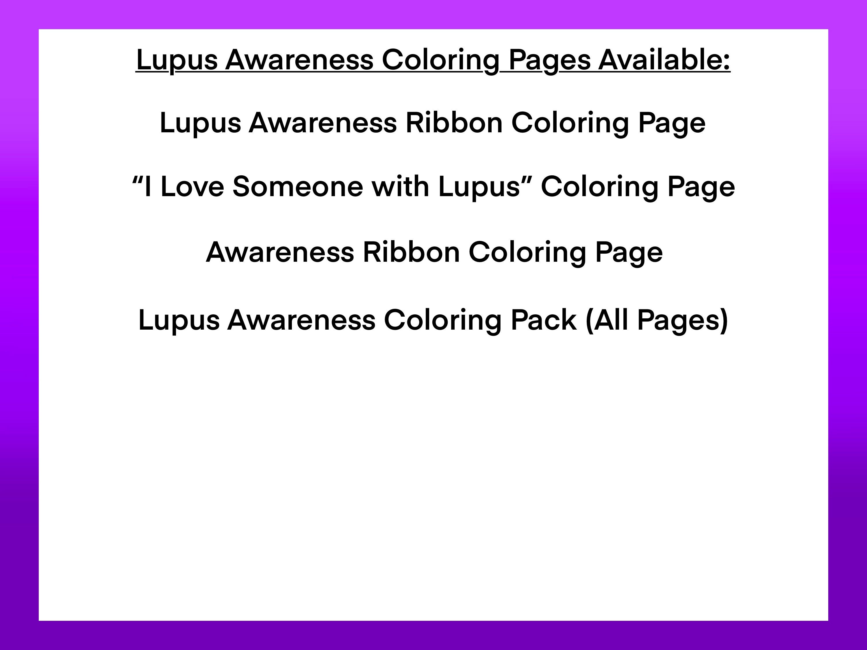 Lupus Awareness Ribbon Coloring Page for Kids and Adults Instant ...