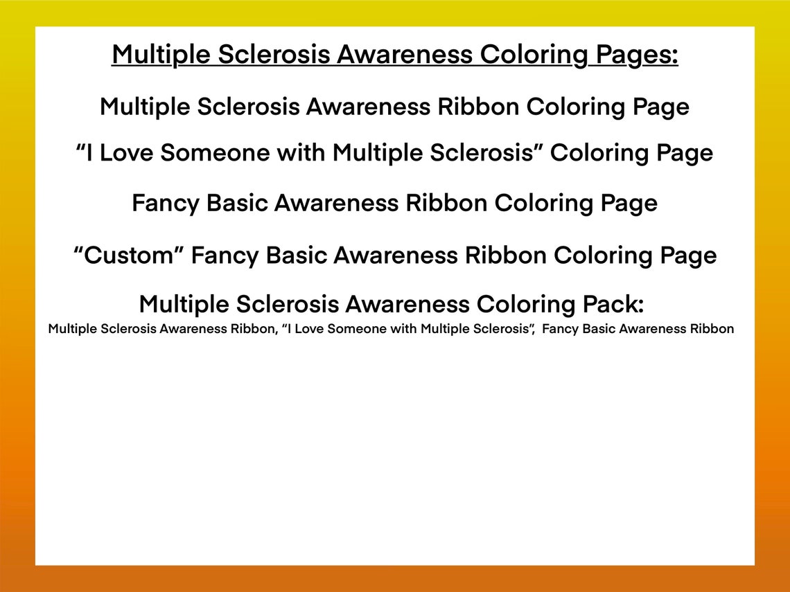 Multiple Sclerosis Awareness Ribbon Coloring Page for Kids and Adults ...