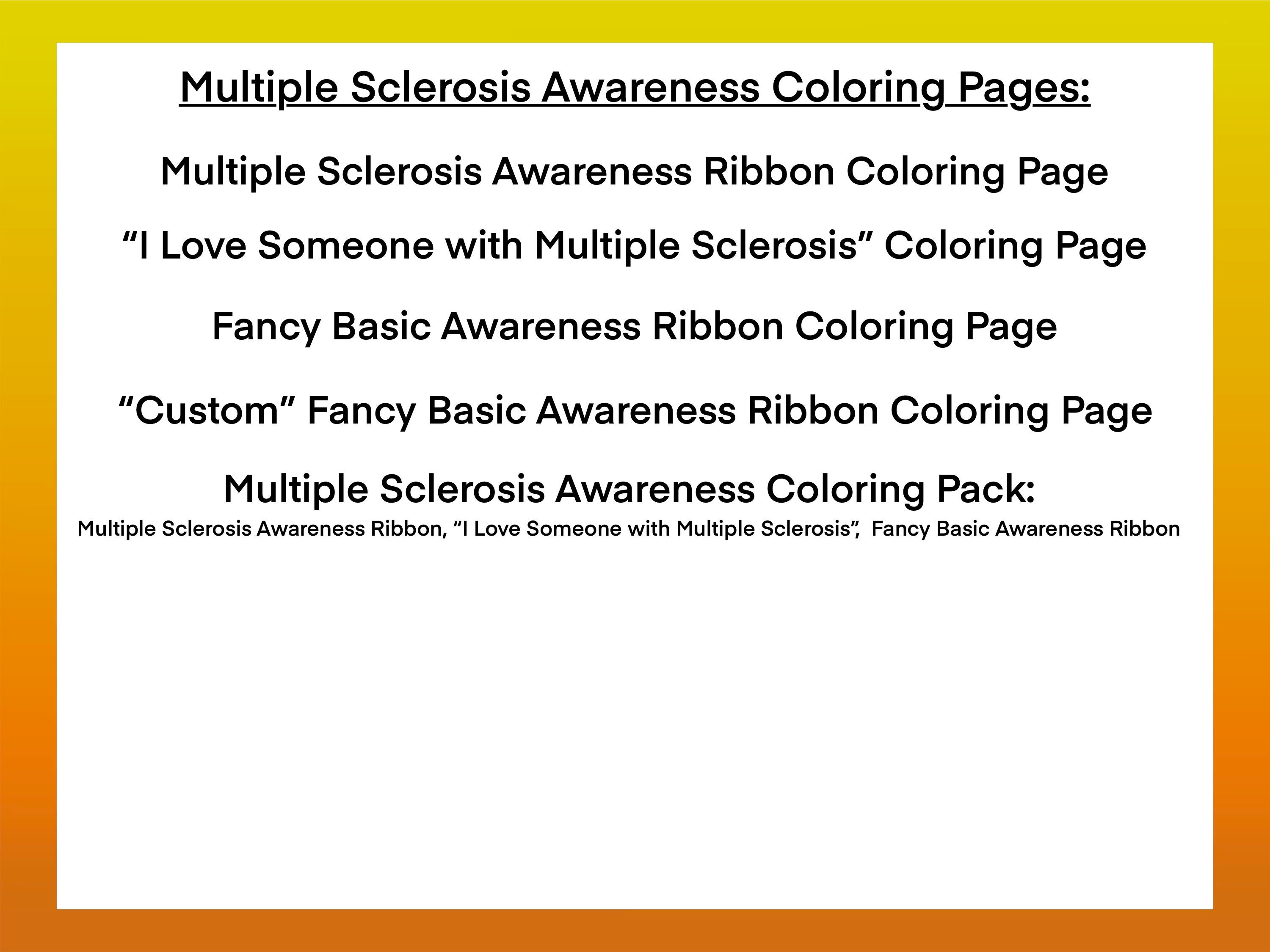 I Love Someone With Multiple Sclerosis Coloring Page for Kids and ...