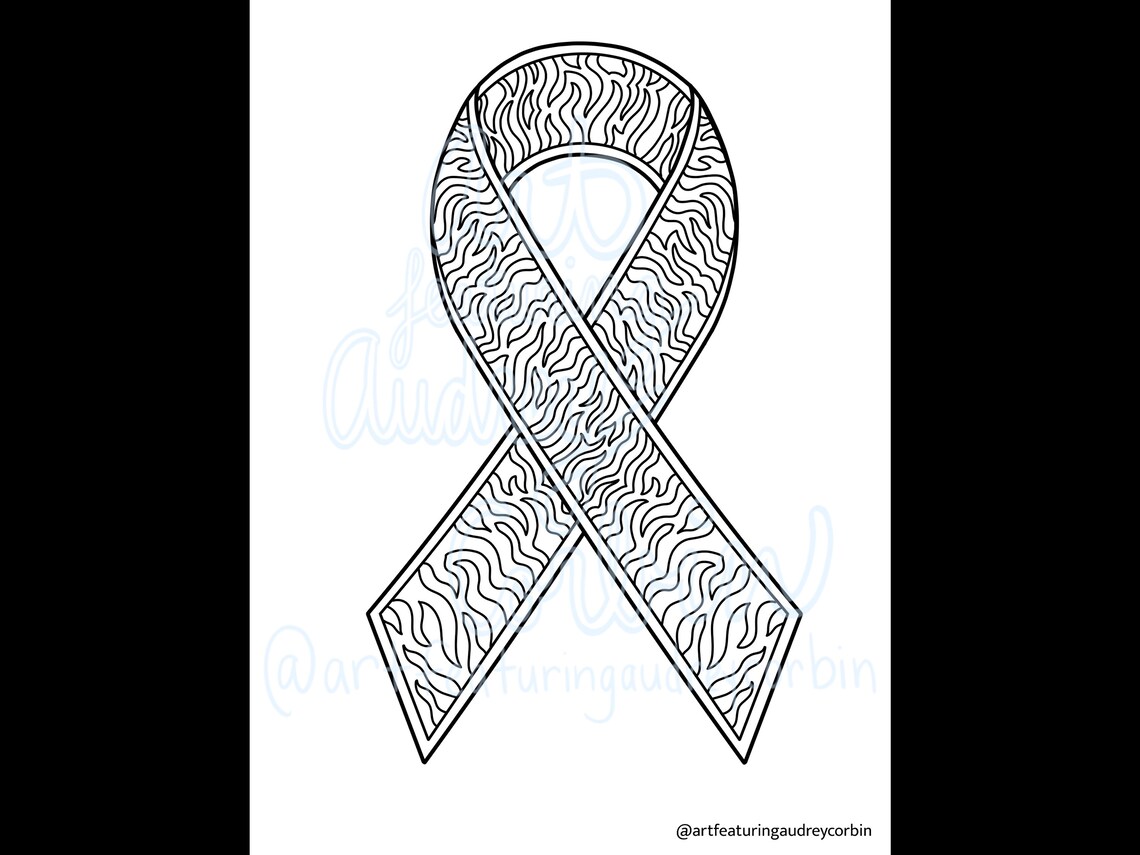 Rare Disease Awareness Coloring Pages Ribbon Designs for Kids and ...
