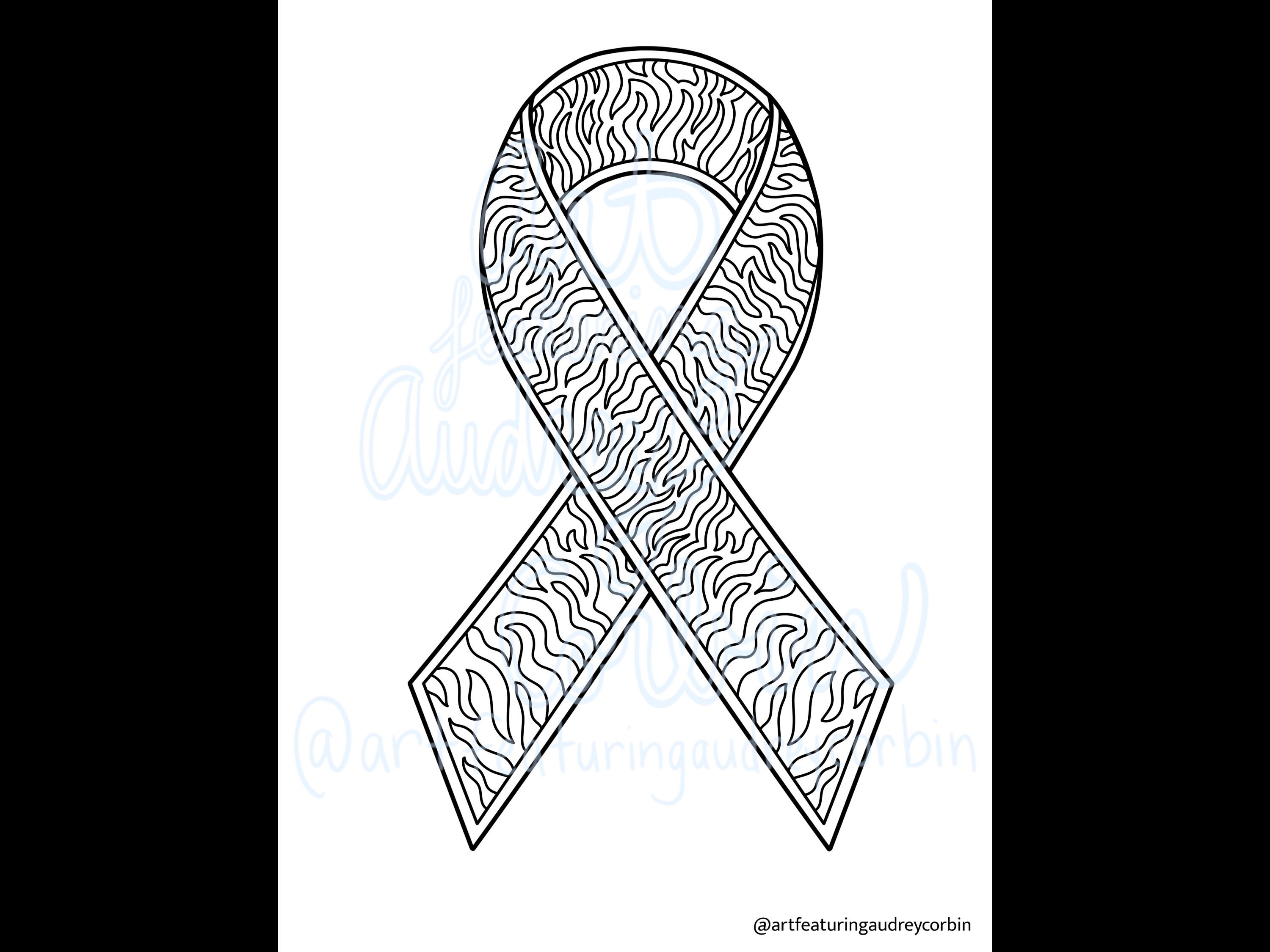 Rare Disease Awareness Coloring Pages Ribbon Designs for Kids and ...