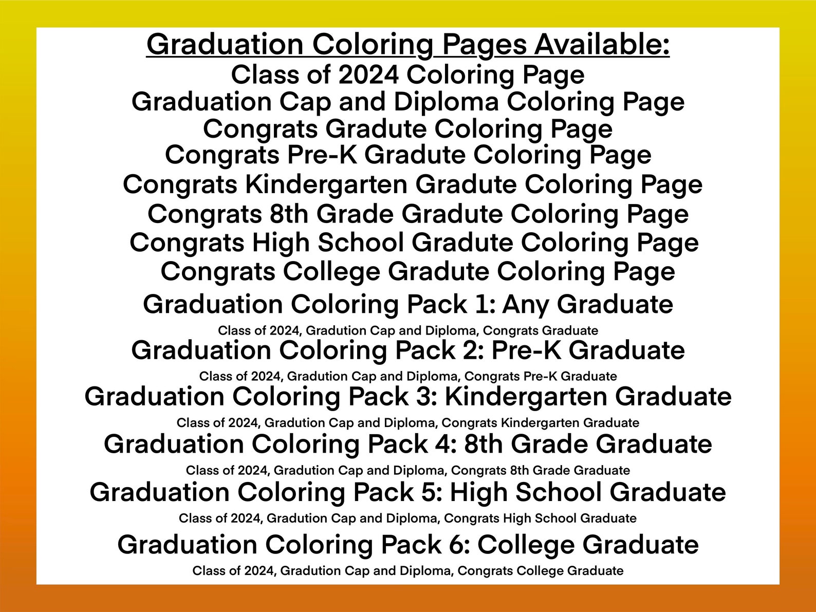 Kindergarten Graduation Coloring Pages for Kids and Adults Instant ...