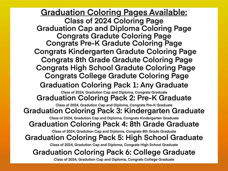 Class of 2024 Graduation Coloring Page for Kids and Adults Instant ...