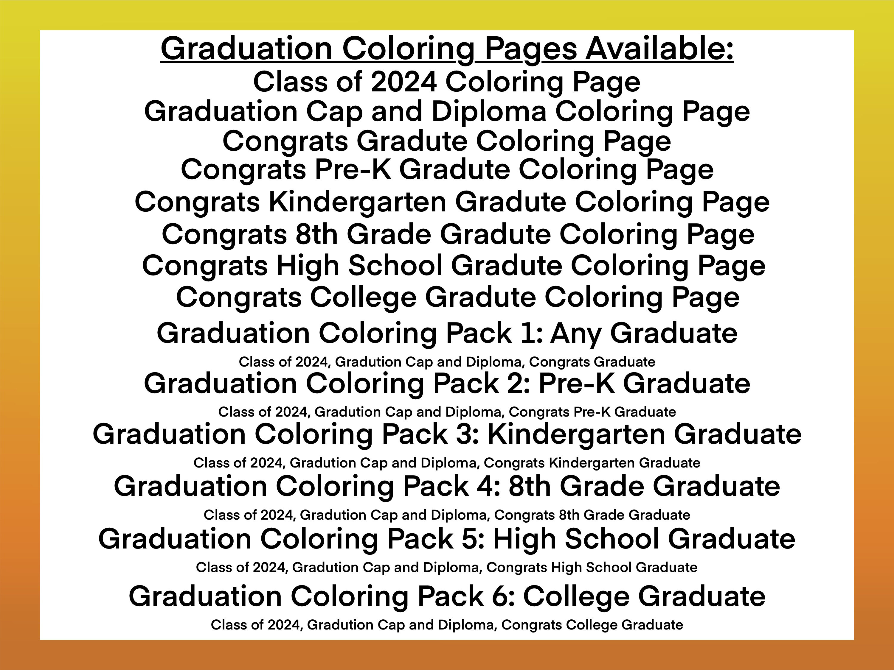 Kindergarten Graduation Coloring Pages for Kids and Adults Instant ...