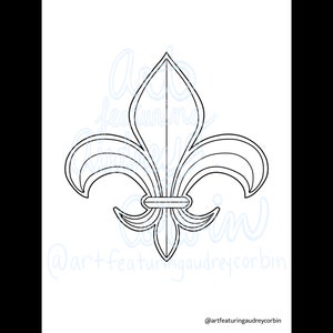 Fleur De Lis Mardi Gras Coloring Page for Kids and Adults Instant ...