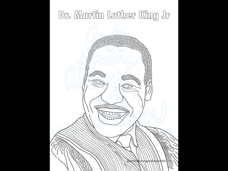 Dr Martin Luther King Jr Coloring Page for Kids and Adults Instant ...
