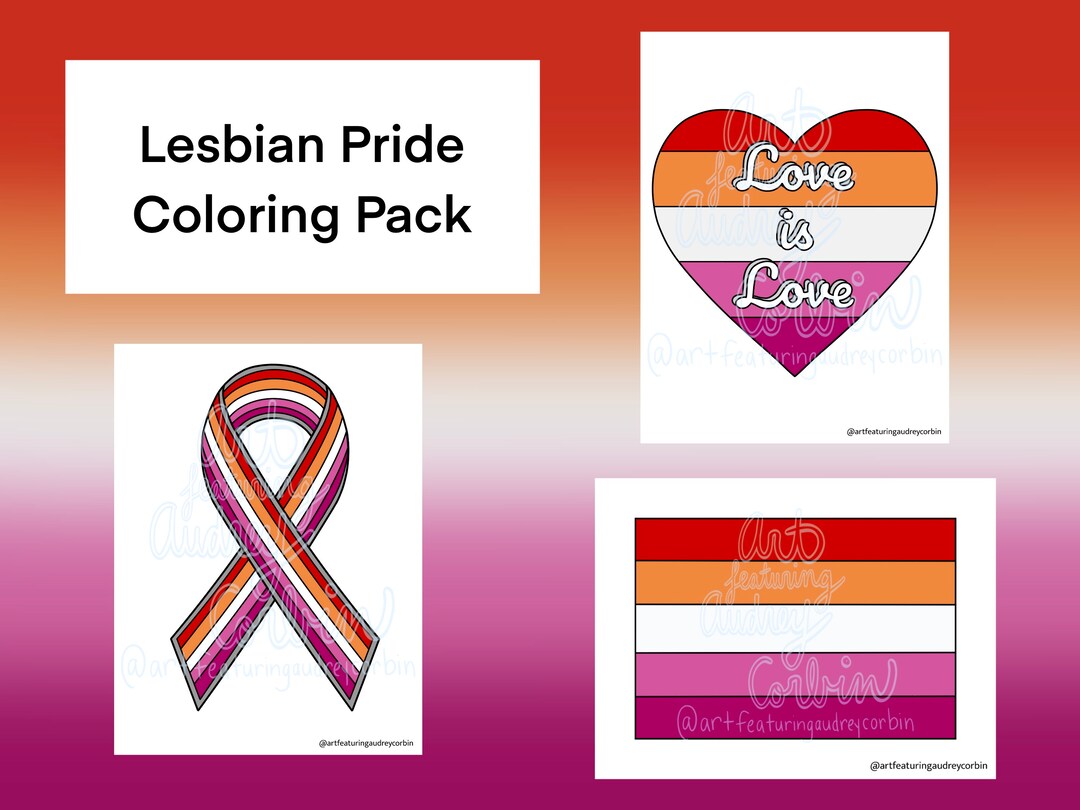 Lesbian Pride Coloring Pages for Kids and Adults Instant Download ...