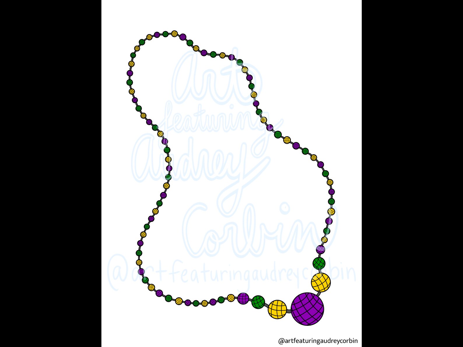 Mardi Gras Beads Coloring Page for Kids and Adults Instant Download ...