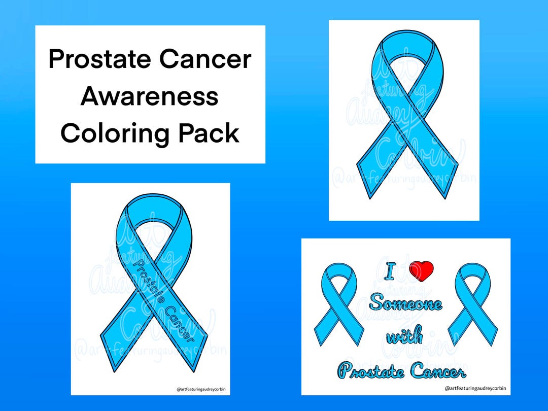 Prostate Cancer Awareness Coloring Pages Ribbon Designs for Kids and ...