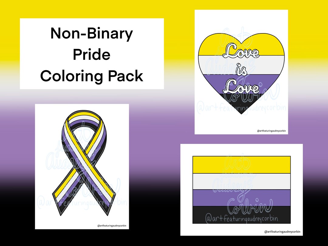 Non-binary Pride Coloring Page for Kids and Adults Instant Download ...