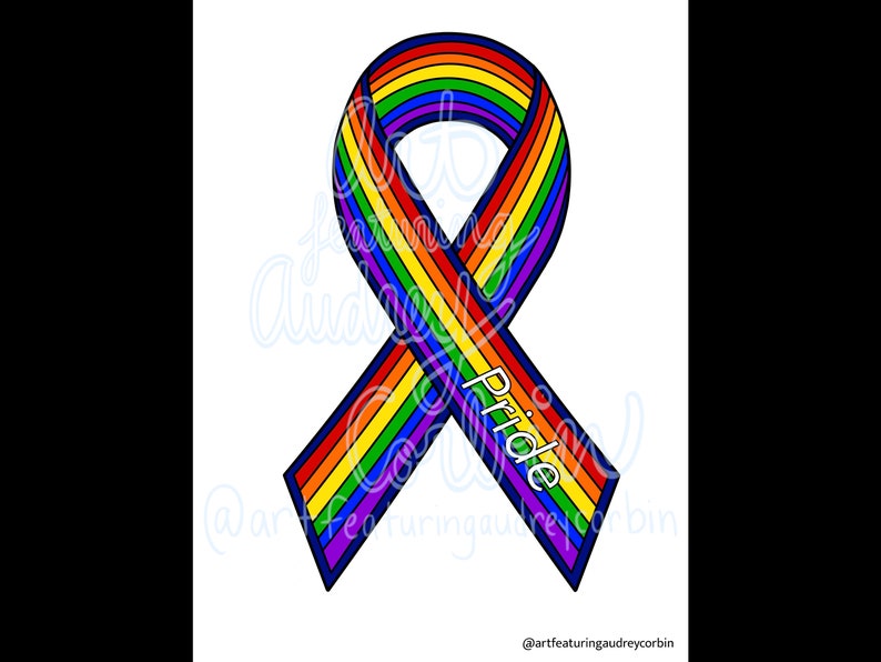 LGBTQ Pride Ribbon Coloring Page for Adults and Kids Digital - Etsy