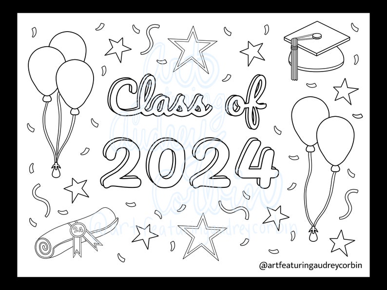 Kindergarten Graduation Coloring Pages for Kids and Adults Instant ...