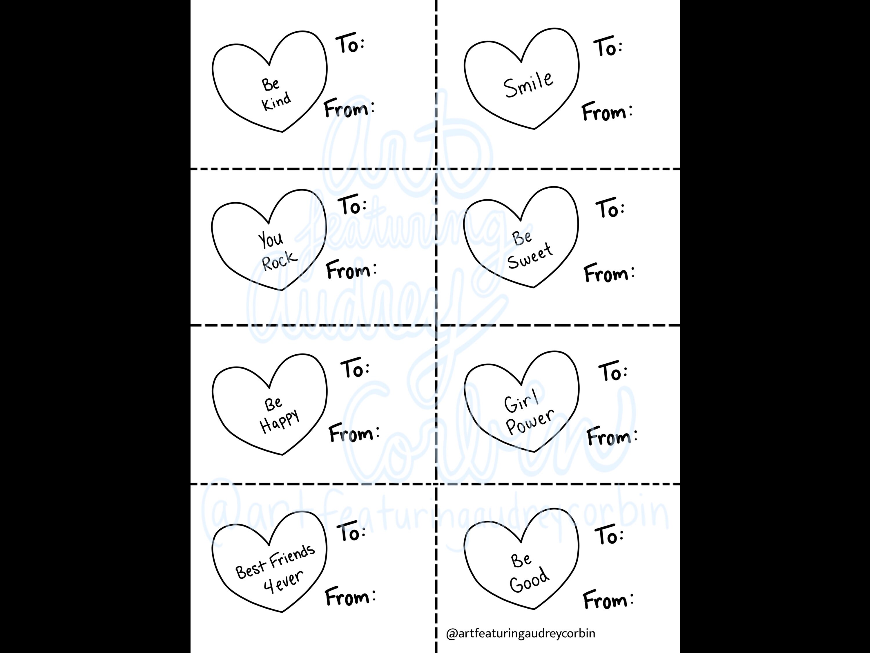 DIY Valentines Hearts Coloring Pack for Kids and Adults Instant ...