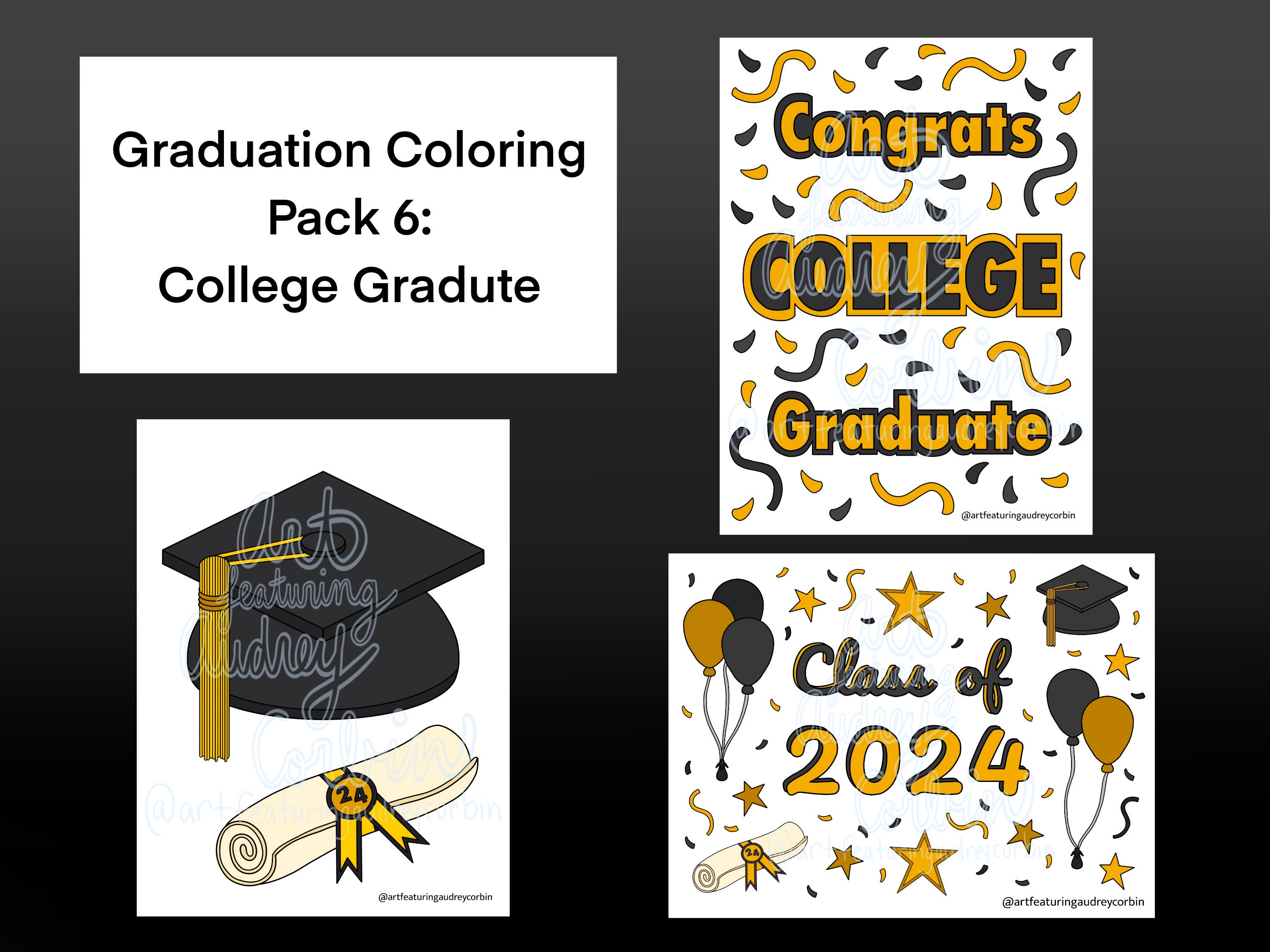 College Graduation Coloring Pages for Kids and Adults Instant Download ...