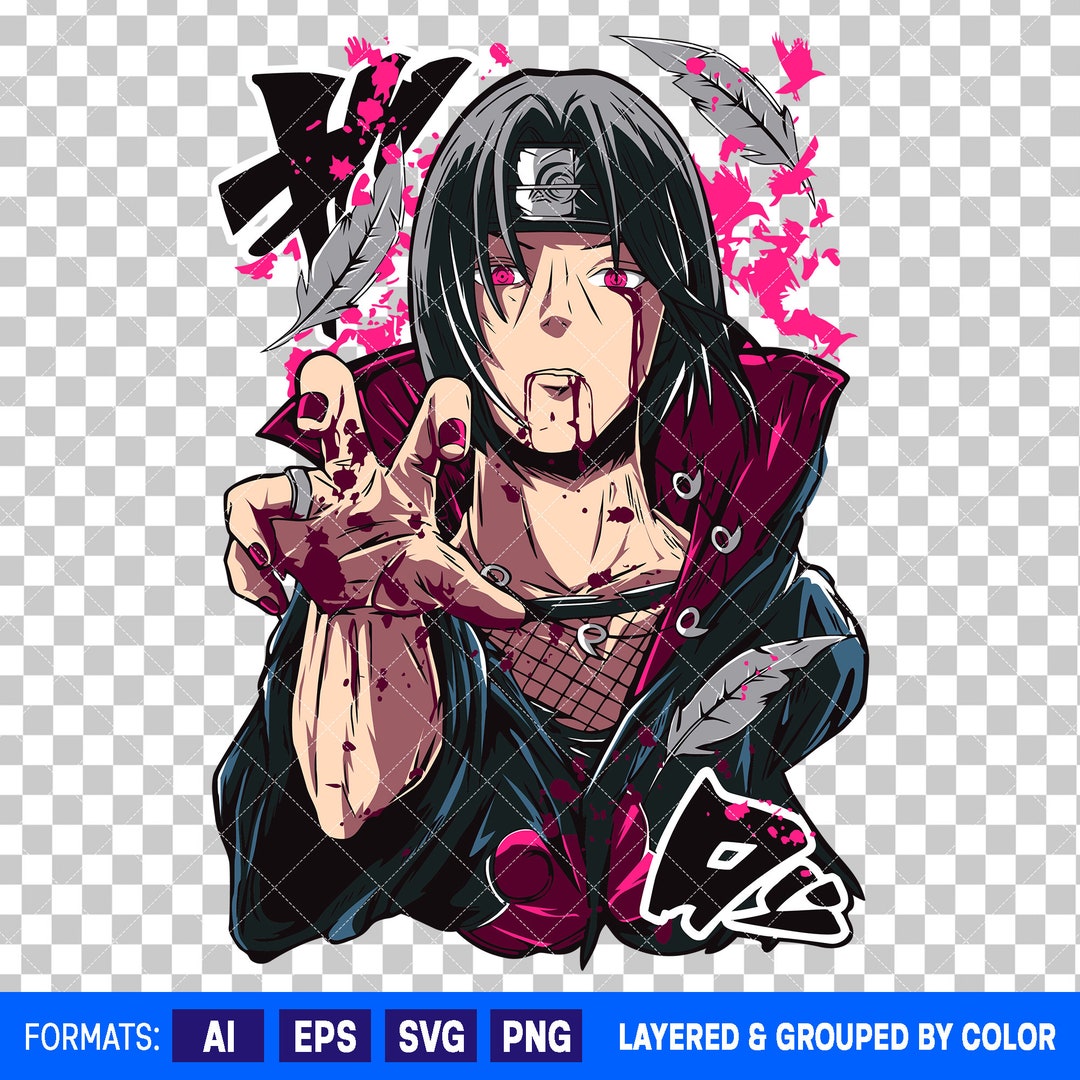 Premium Anime Vector File, Layered & Grouped by Color, Ready for DTF ...