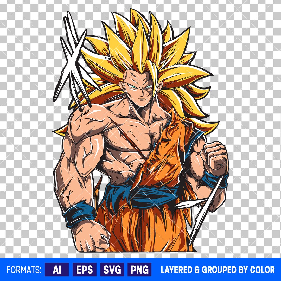 Premium Anime Vector File, Layered & Grouped by Color, Ready for DTF ...