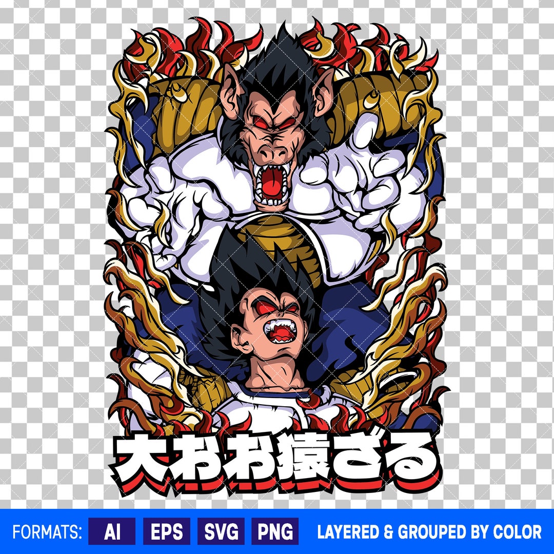 Premium Anime Vector File, Layered & Grouped by Color, Ready for DTF ...