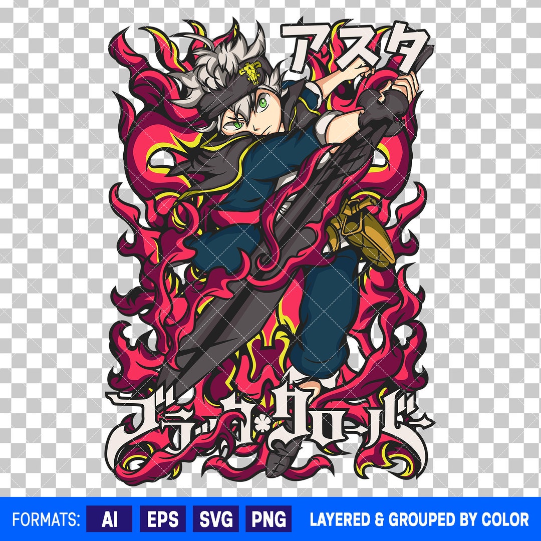 Premium Anime Vector File, Layered & Grouped by Color, Ready for DTF ...
