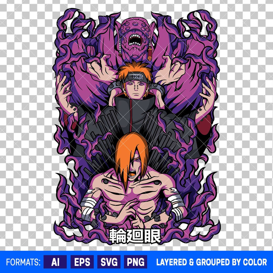 Premium Anime Vector File, Layered & Grouped by Color, Ready for DTF ...