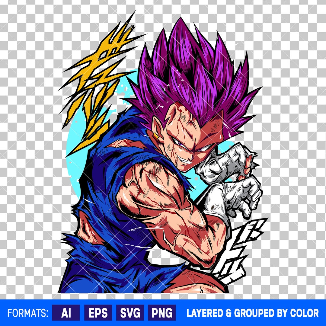 Premium Anime Vector File, Layered & Grouped by Color, Ready for DTF ...