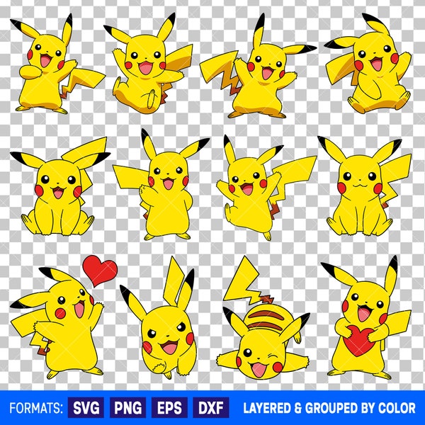 Pikachu Svg Layered - Etsy
