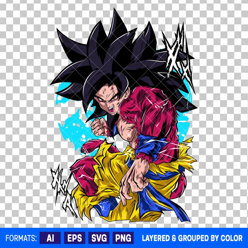 Premium Anime Vector File, Layered & Grouped by Color, Ready for DTF ...