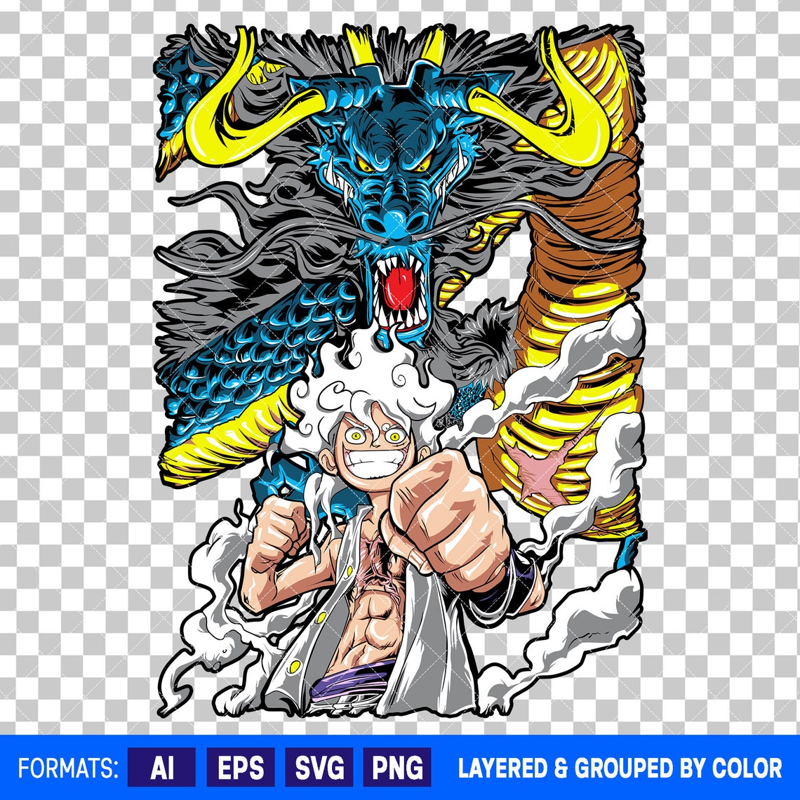 Premium Anime Vector File, Layered & Grouped by Color, Ready for DTF ...