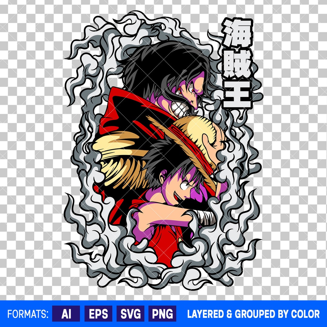 Premium Anime Vector File, Layered & Grouped by Color, Ready for DTF ...