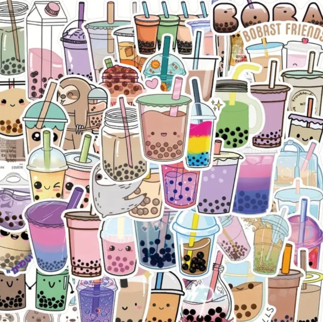 Bubble Tea Stickers Set - Etsy