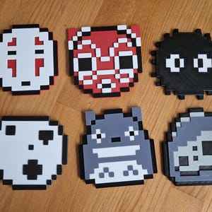 Studio Ghibli Pixel Coasters 3D Printed - Etsy