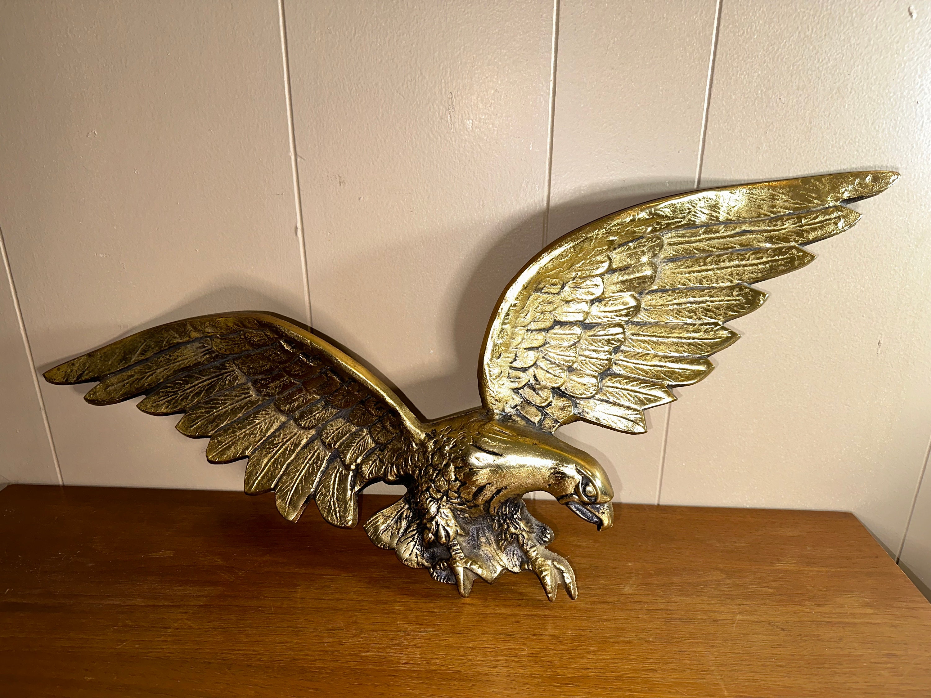 Vintage Brass Eagle Wall Art - Etsy