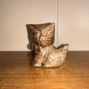 Vintage Miniature Brass Cat - Etsy